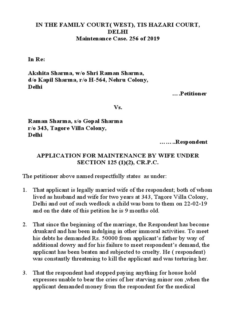 Draft Sec 125 CRPC | PDF | Marriage | Family