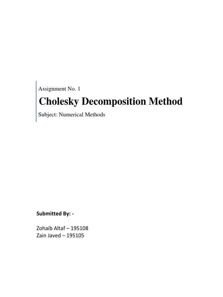 Cholesky Method | PDF | Matrix (Mathematics) | Mathematics Of Computing