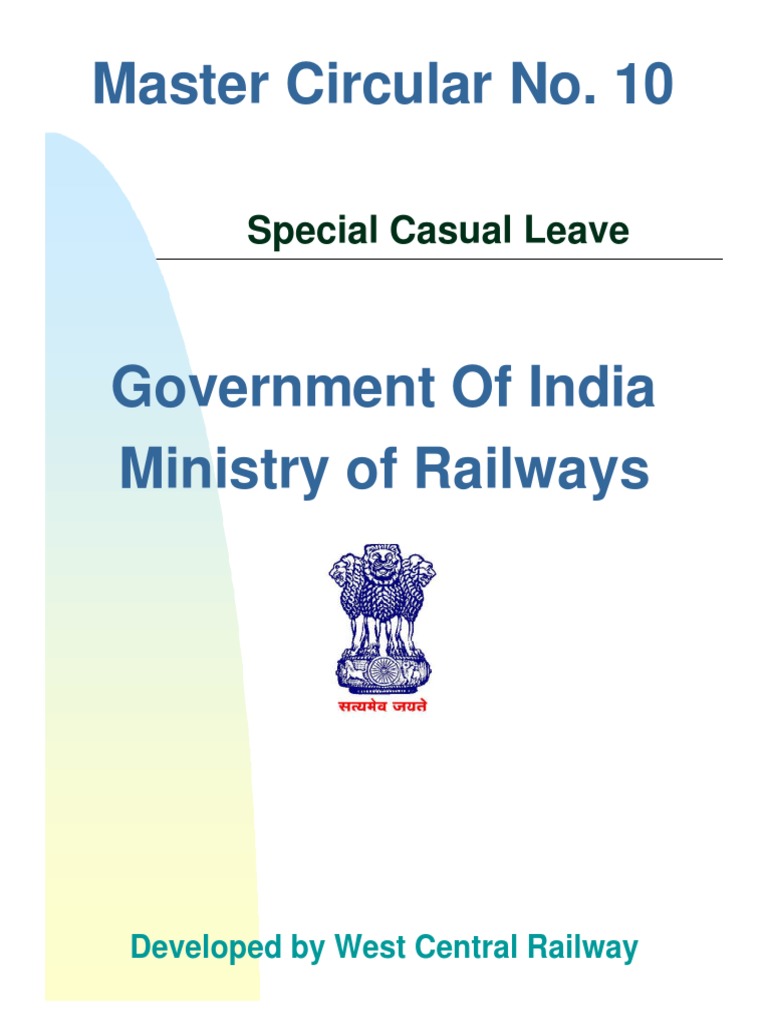 Special Casual Leave Guidelines for Railways | PDF | Kolkata | Transport
