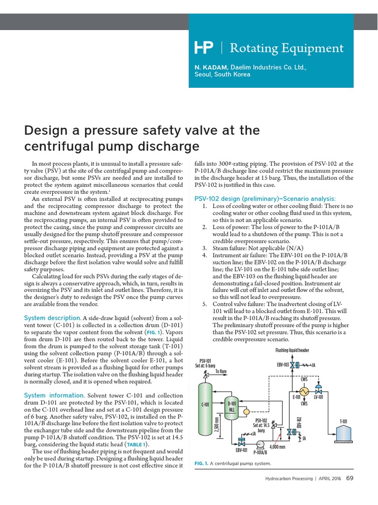 Designing PSVs for Centrifugal Pumps | PDF | Pump | Gases