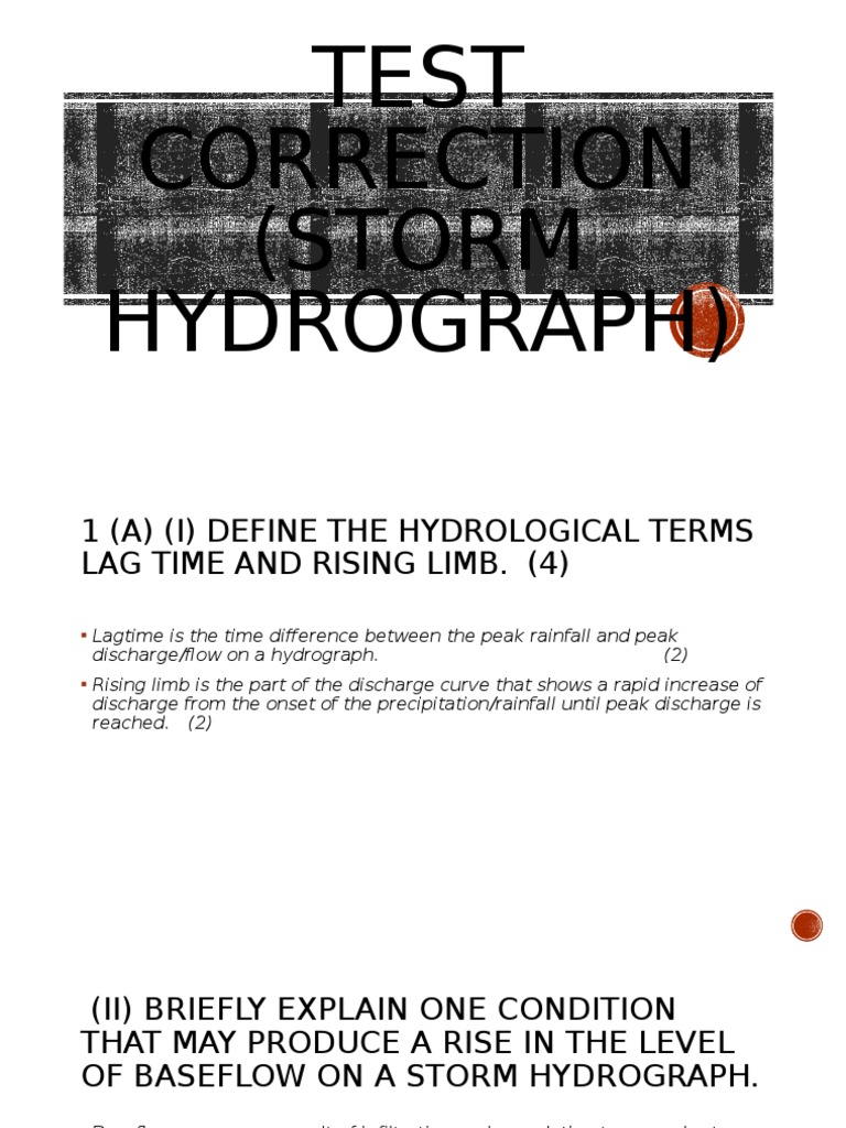 Test Correction On Storm Hydrograph | PDF | Drainage Basin | Discharge ...
