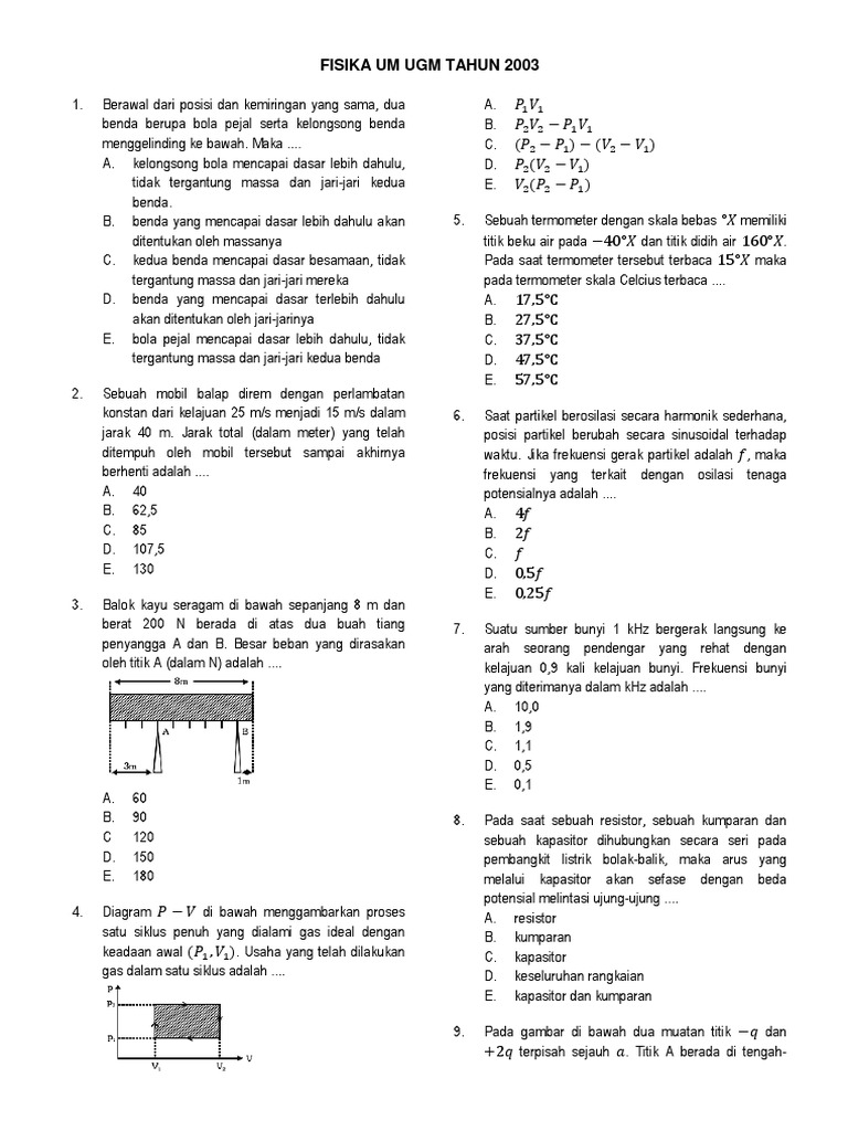 Fisika Um Ugm 2003 | PDF