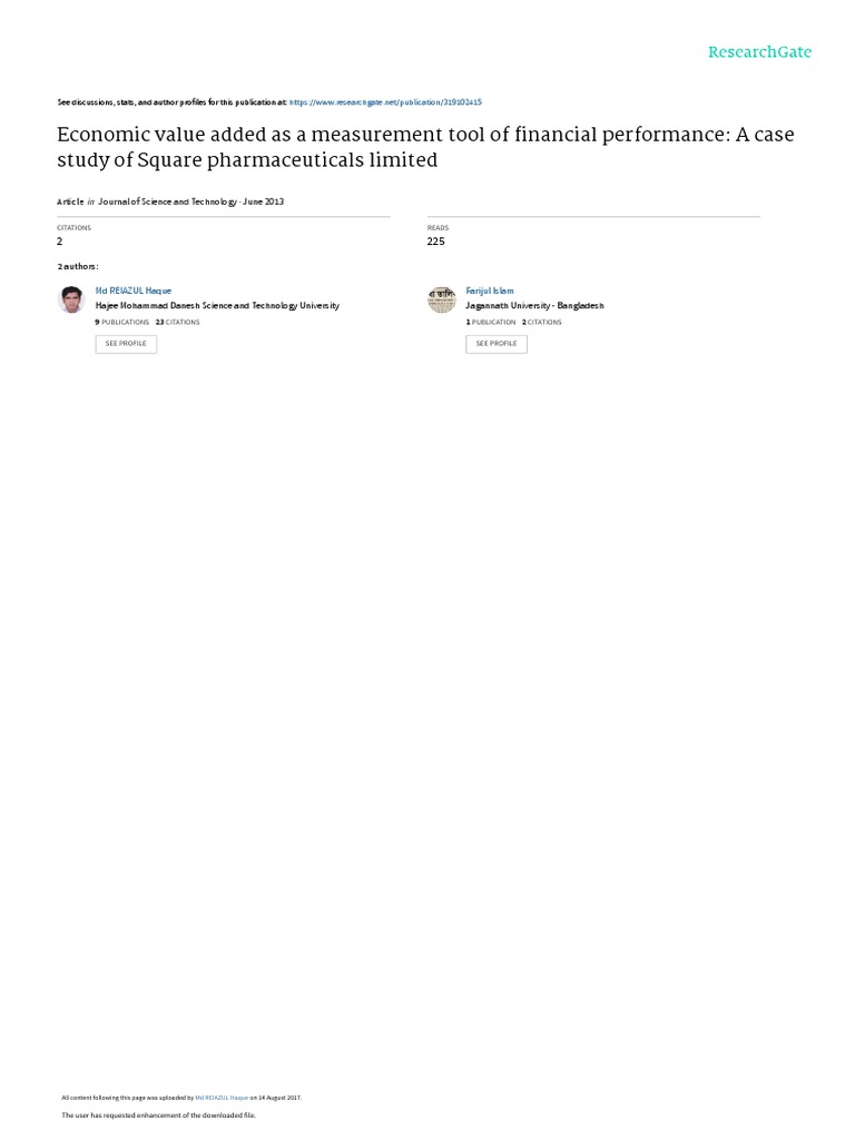 Eva Vs Roce | PDF | Cost Of Capital | Financial Capital