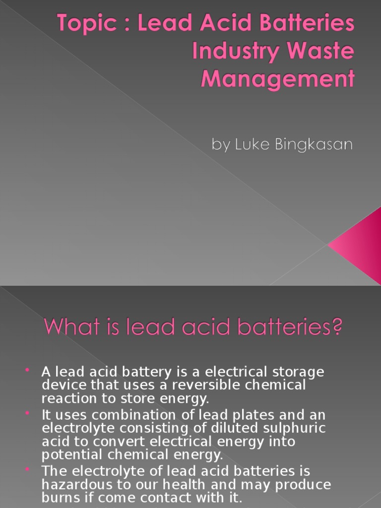 Lead Acid Battery: Uses and Recycling | PDF