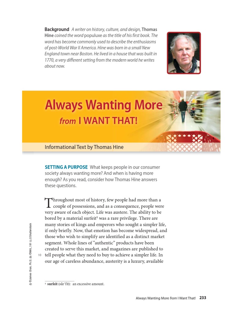 Always Wanting More From I Want That, By Thomas Hine | Irony | Consumerism