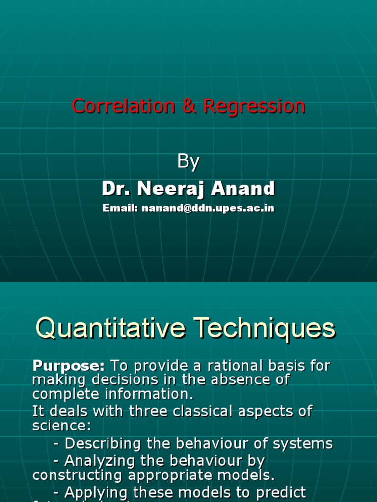 Correlation and Regression | PDF | Correlation And Dependence | Regression Analysis
