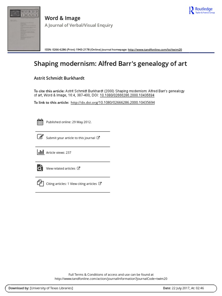 Shaping Modernism Alfred Barr S Genealogy of Art | PDF | Abstract Art ...