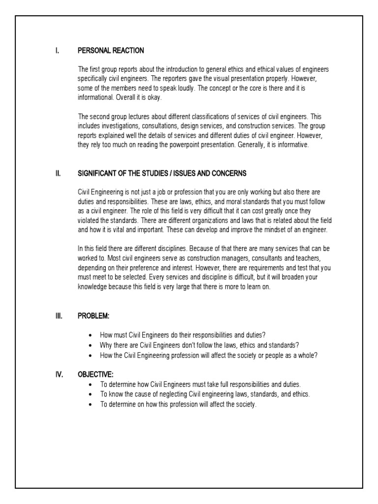 Reaction Paper Ce Law 1 | PDF | Engineer | Engineering