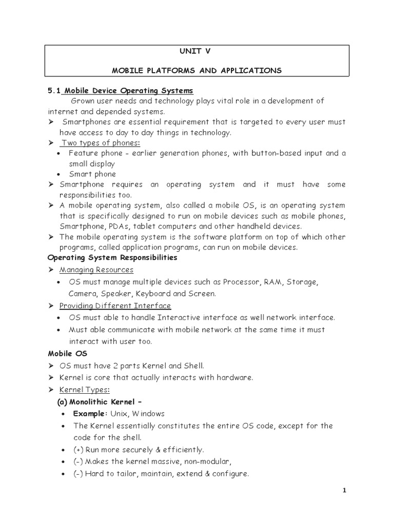 Mobile Computing Anna University Unit 5 Notes 6th Semester 2017 ...