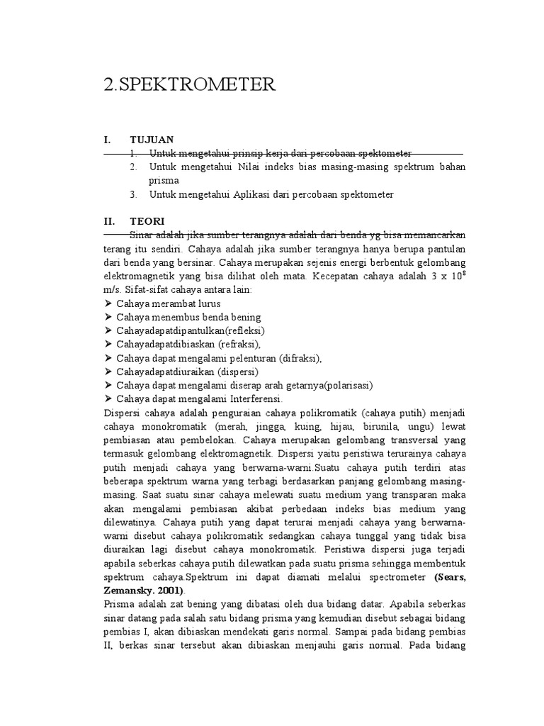 2 Spektrometer | PDF | Sains & Matematika