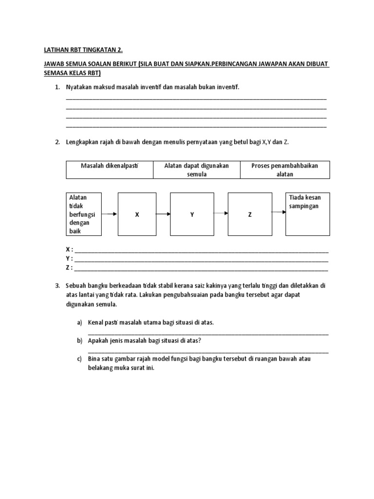 Latihan RBT Tingkatan 2 | PDF