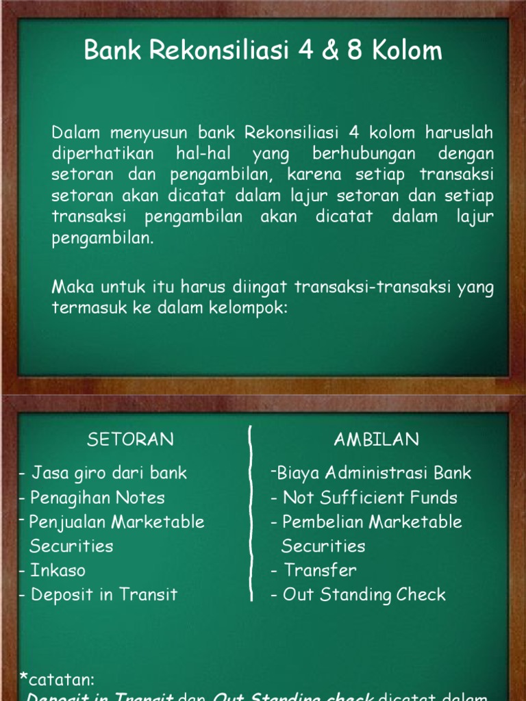 Bank Rekonsiliasi 4 & 8 Kolom | PDF