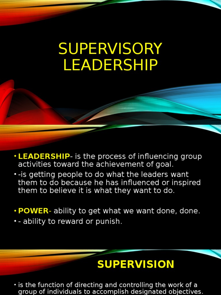 Supervisory Leadership | PDF | Supervisor | Goal