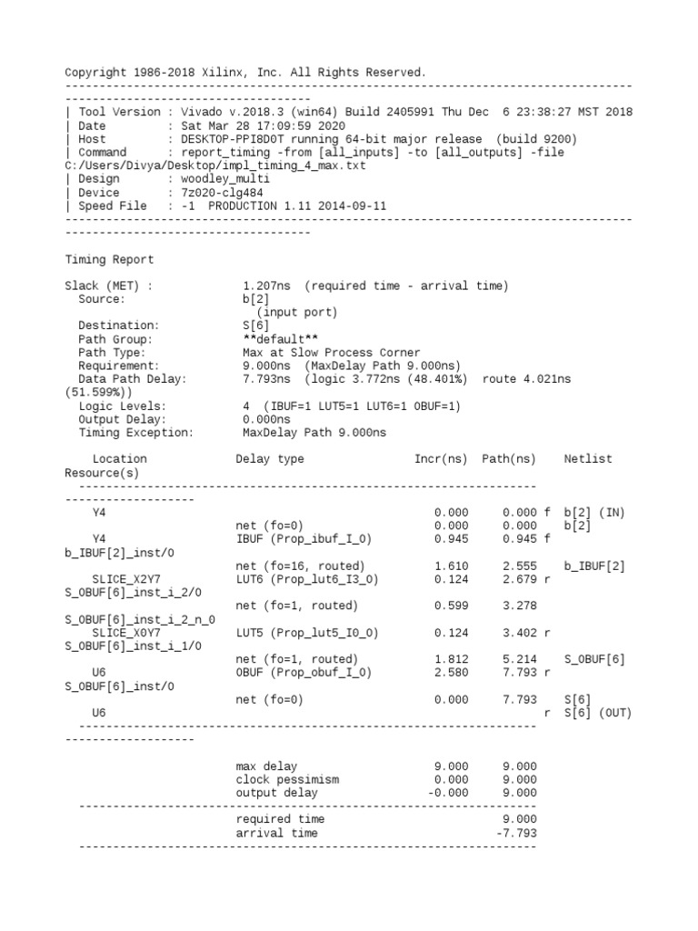 Impl Timing 4 Max | PDF | Computer Architecture | Electronic Engineering