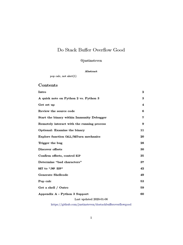 Dostackbufferoverflowgood Tutorial Pdf Subroutine String Computer Science 6343