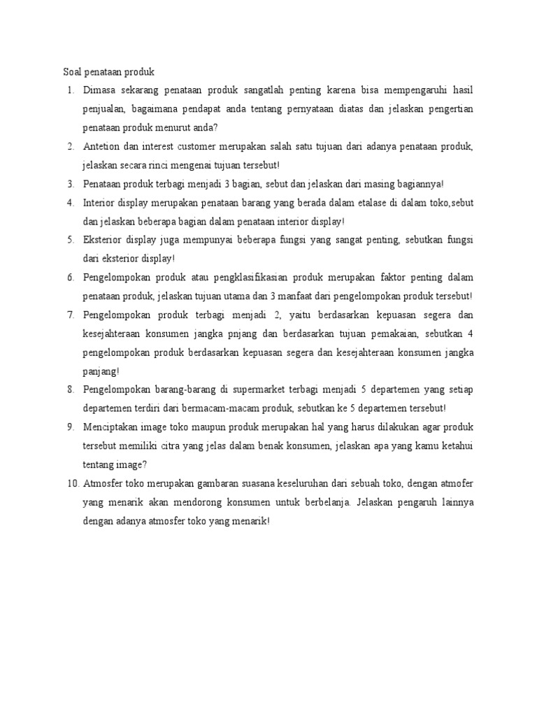 Soal Penataan Barang 2 | PDF