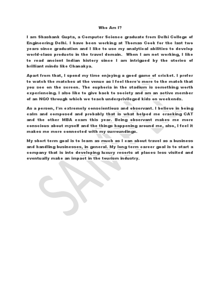 Sample Who Am I | PDF