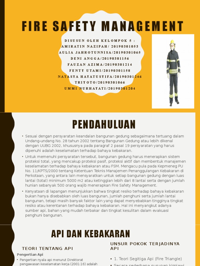 Fire Safety Management Kel 5 | PDF
