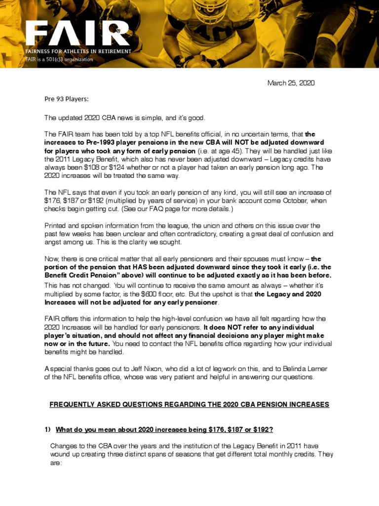 FAIR Letter March 25 | PDF | Pension | Business