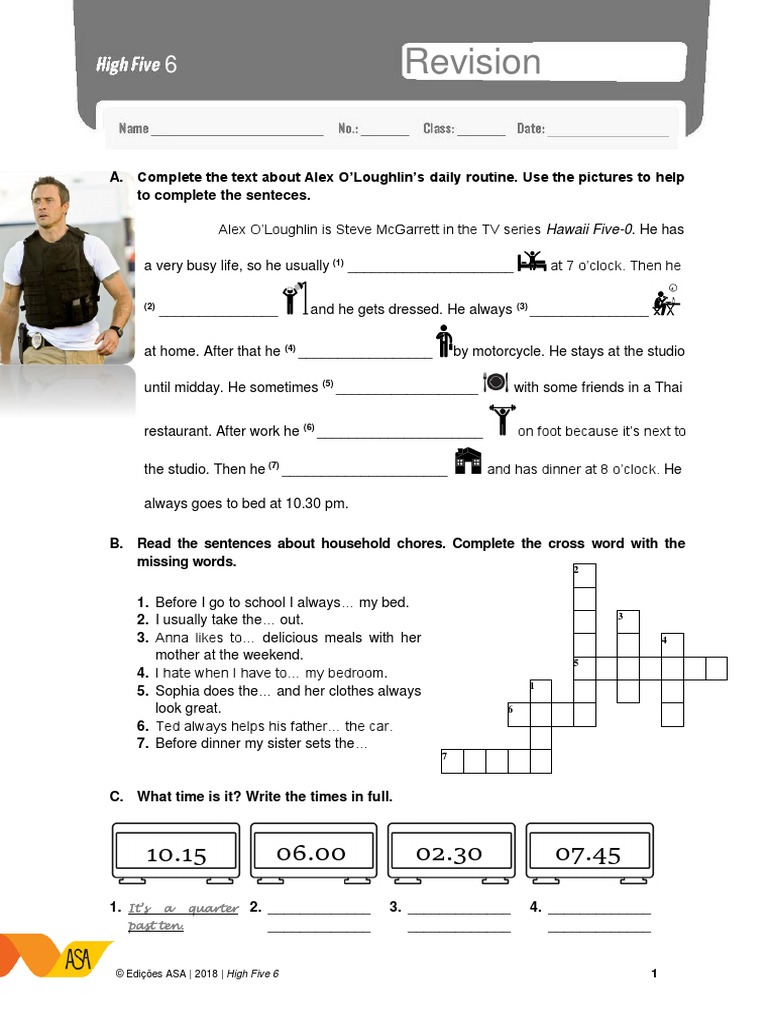 6th Grade - Revision Worksheet A | PDF | Sentence (Linguistics) | Syntax