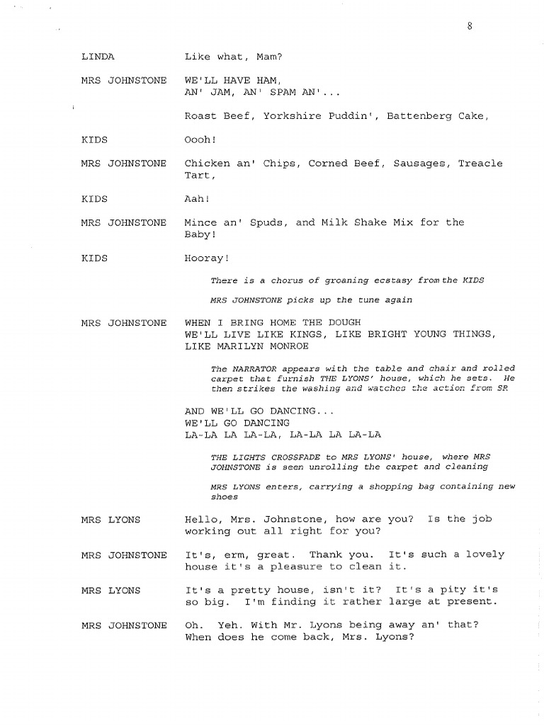 Mrs L and Mrs J Sides Blood Brothers | PDF