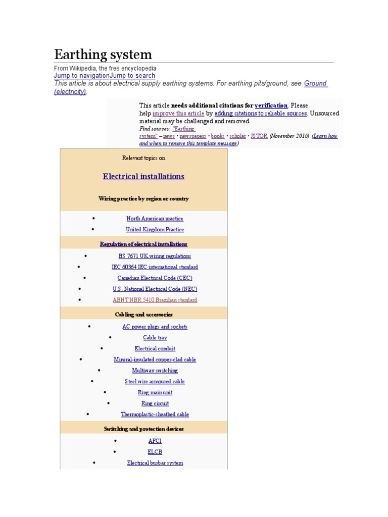 Earthing System | PDF | Electrical Wiring | Engineering