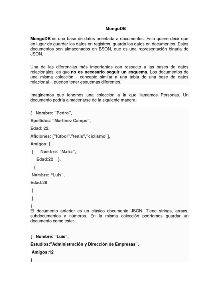 Mongodb Pdf Pdf Mongo Db Bases De Datos
