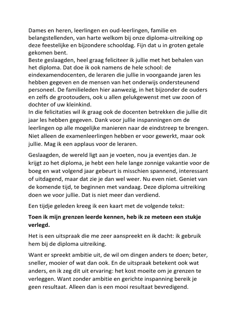 9054 - 0 - NL - Toespraak - Diploma - Uitreiking - 2017 2 | PDF