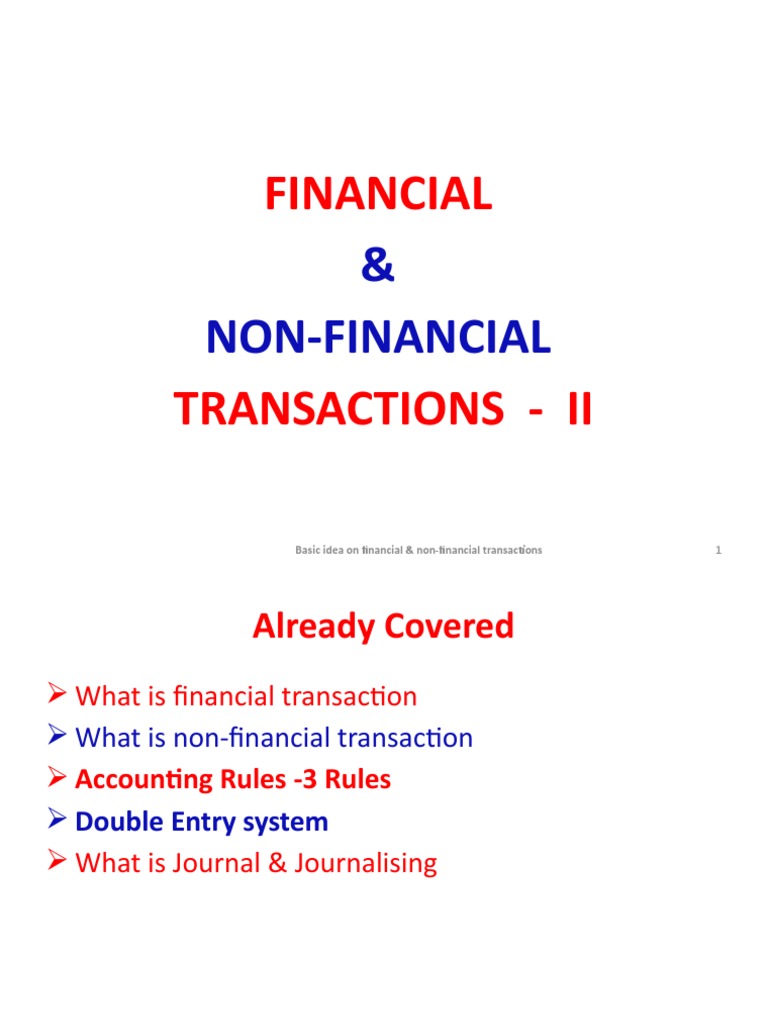 2.2 Financial and Non-Financial Transactions - 2 | PDF | Financial ...