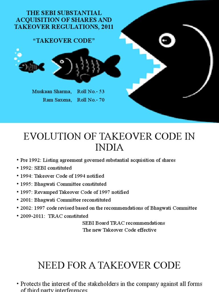 M&A Presentation - The Takeover Code | PDF | Takeover | Investment Fund