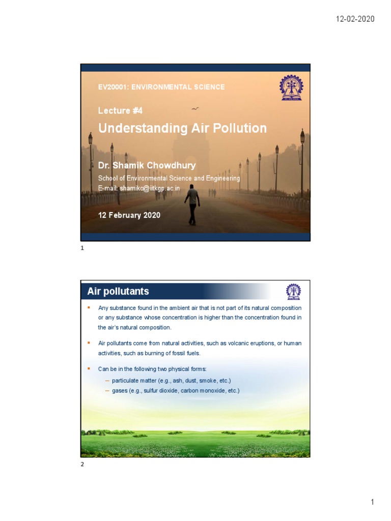 Lecture #4 - Understanding Air Pollution | PDF | Ozone Depletion | Air ... Lecture #4 - Understanding Air Pollution | PDF | Ozone Depletion | Air ...