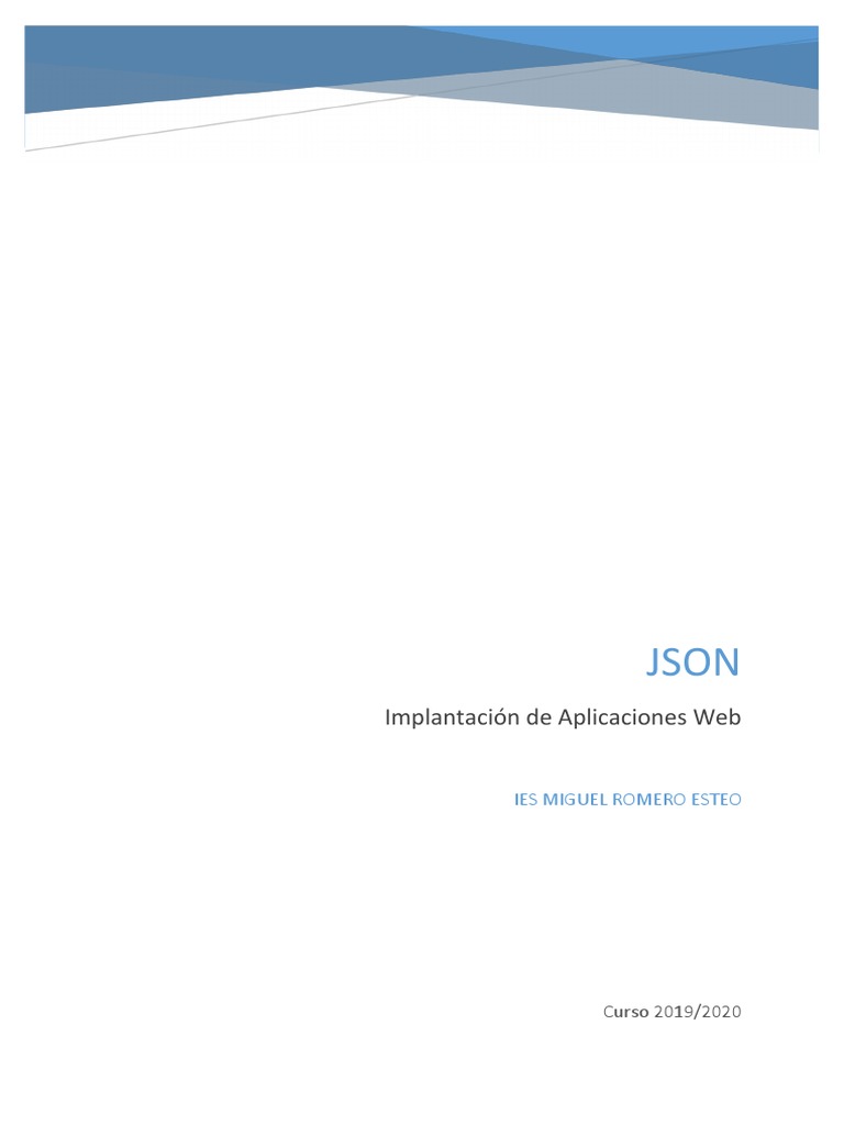 Unidad 2 - Estructura de Ficheros Json | PDF | Json | Script Java Unidad 2 - Estructura de Ficheros Json | PDF | Json | Script Java