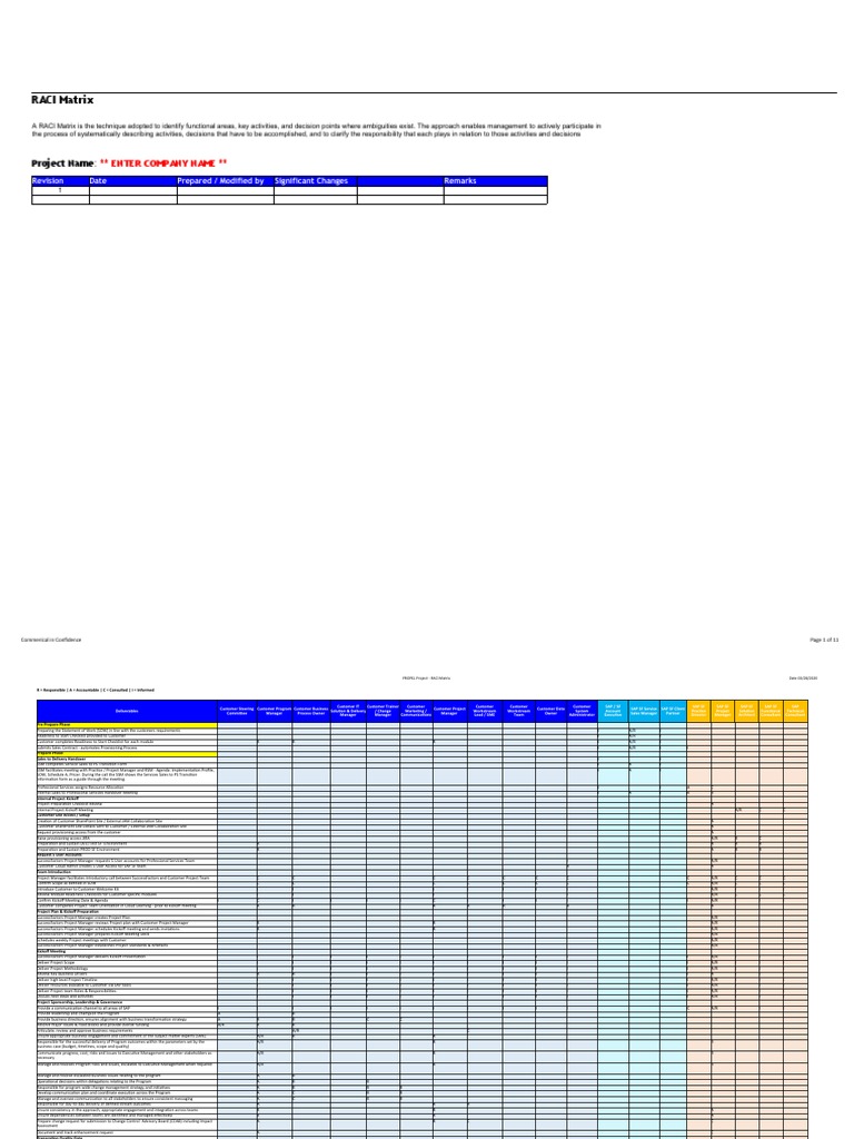 RACI Matrix | PDF | Sap Se | Sales