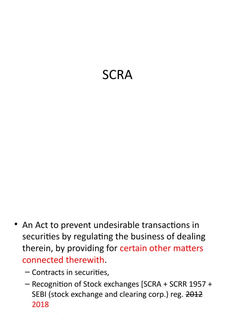 SCRA | PDF | Stocks | Option (Finance)