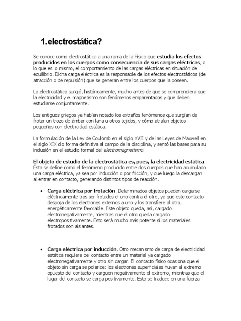 Electrostática | PDF | Electrostática | Electricidad