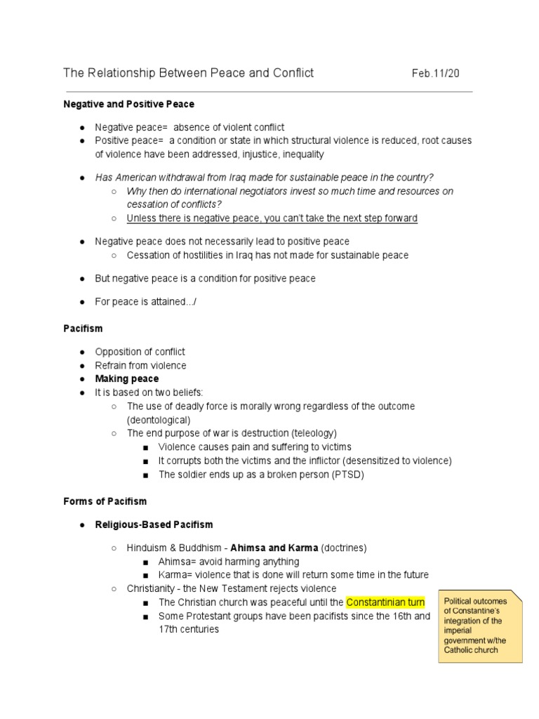 Exploring the Concepts of Negative Peace, Positive Peace, and Pacifism ...