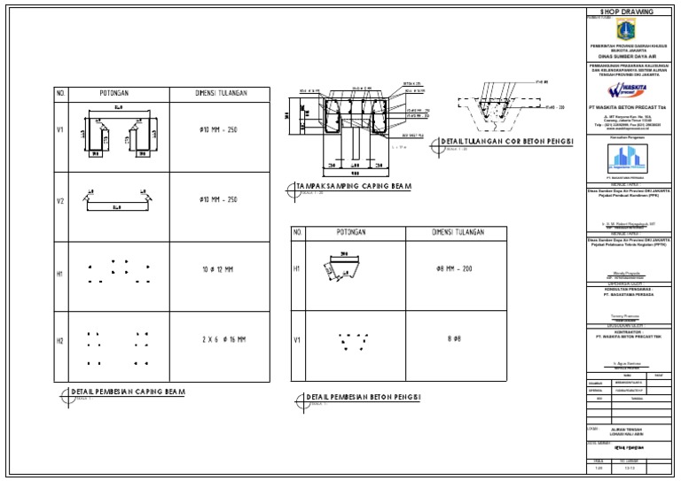 Detail Pembesian Capping Beam | PDF