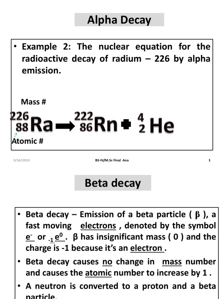 Alpha, Beta, Gamma Decay PDF | PDF | Radioactive Decay | Gamma Ray