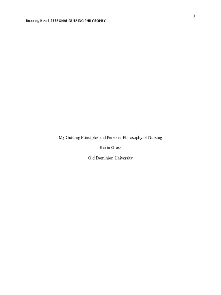 Personal Philosophy of Nursing | PDF | Nursing | Autonomy