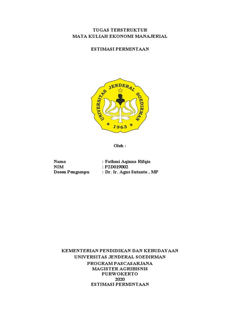 Makalah Estimasi Permintaan | PDF