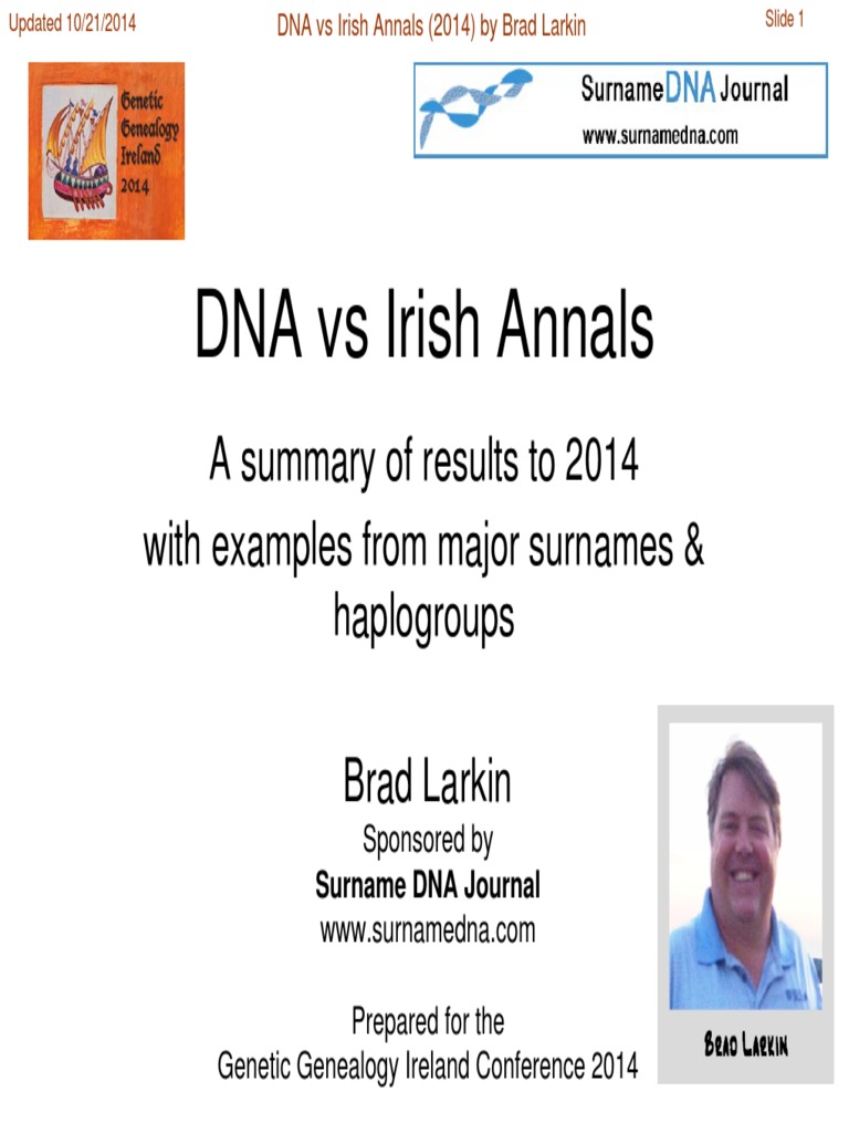 DNA Vs Irish Annals 2014 PDF | PDF | Gaels