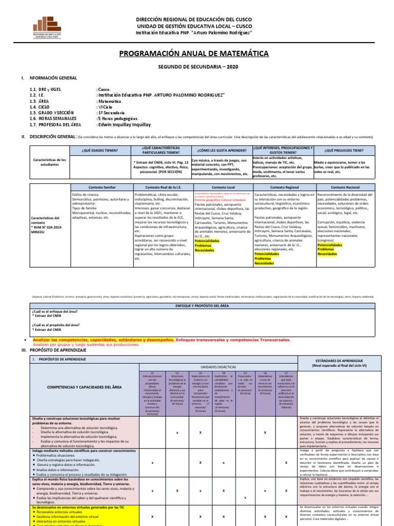 Esquema de PA - MODELO-compartido Desde La UGEL CUSCO | Descargar gratis PDF | Importar | Universo