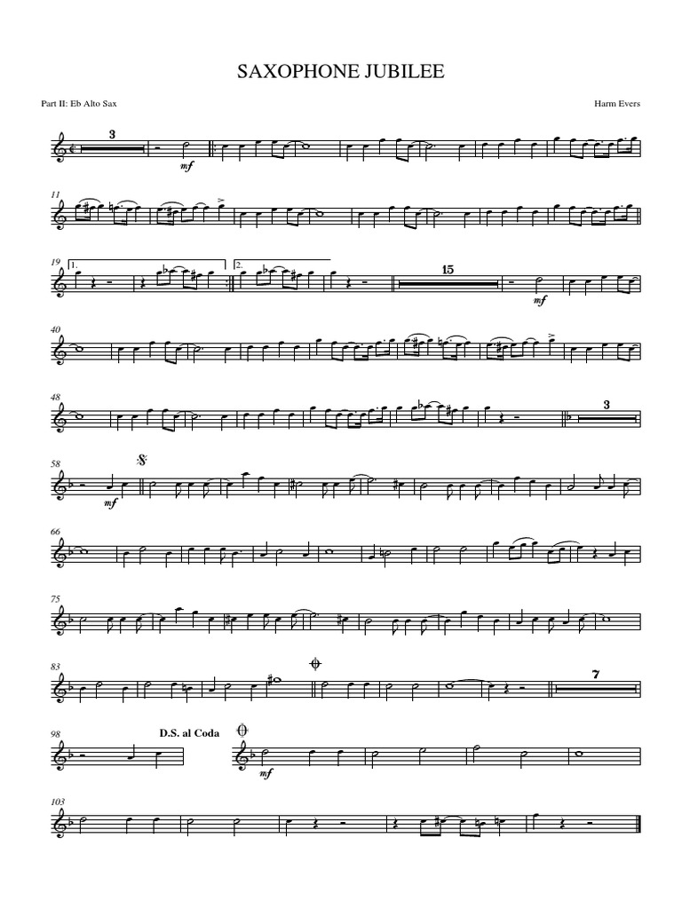 Saxophone Jubilee: Harm Evers Part II | PDF | Saxophone | Woodwind Instruments