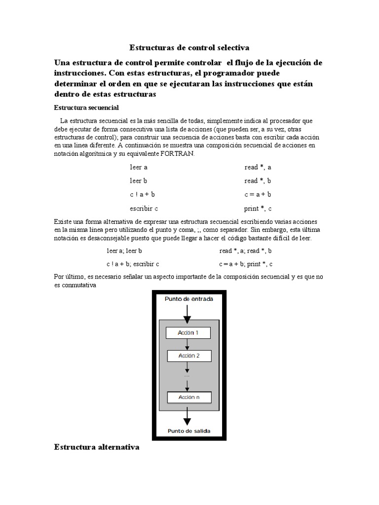 Estructuras de Control Selectiva | PDF | Flujo de control | Algoritmos
