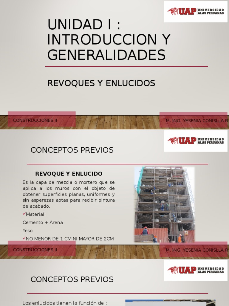 1.unidad I Revoques | PDF | Mortero (Albañilería) | Cemento