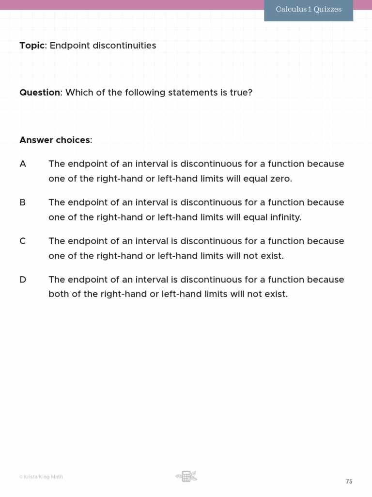 Endpoint Discontinuities | PDF | Continuous Function | Function ...