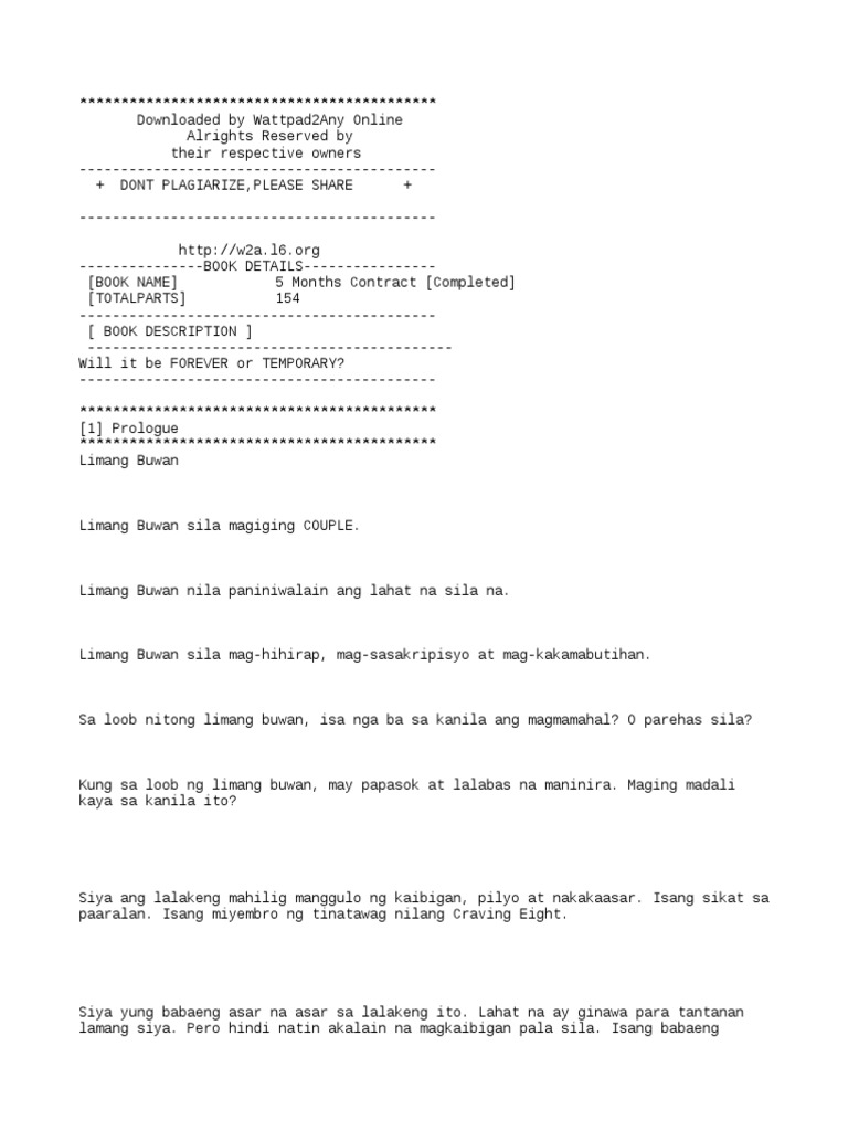 5 Months Contract (Completed) - (873878) | PDF