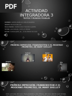 Actividad Integradora #3: Textos Y Mundos Posibles. | PDF | Mary Shelley | Frankenstein