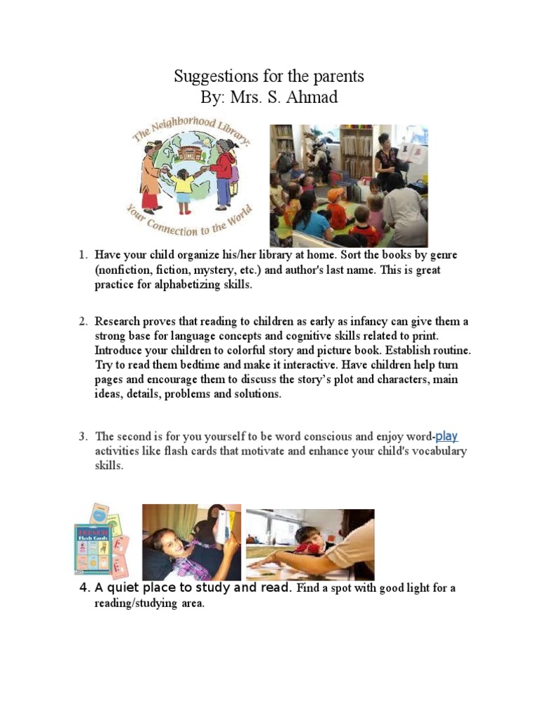 Suggestion For The Parents 2019-2020 S | PDF | Toys | Teaching Mathematics