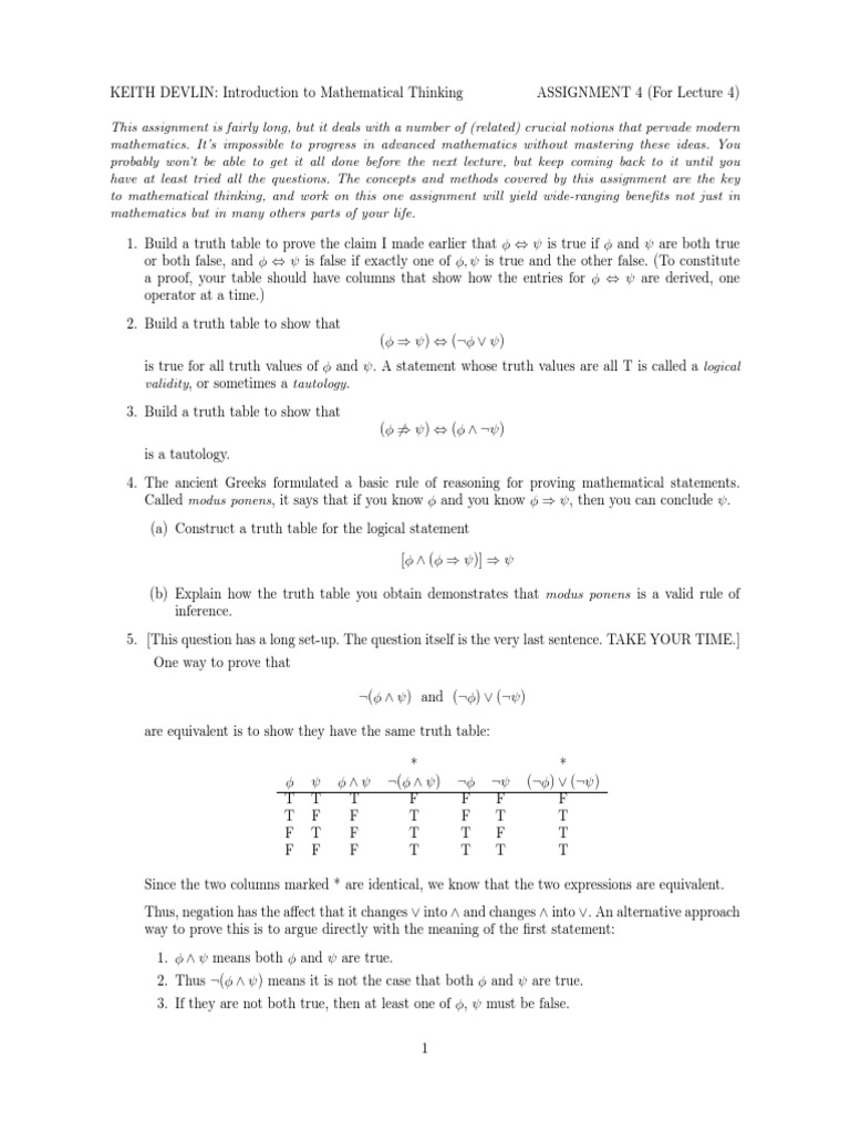 21 Assignment 4 | PDF | Syntax (Logic) | Truth